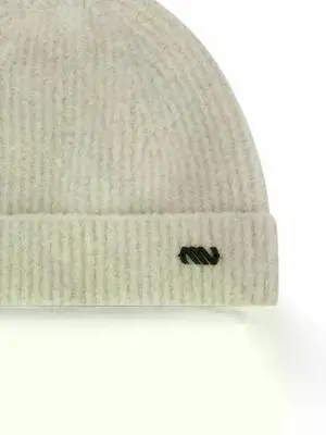 MASSIMO OSTI STUDIO Felted Logo-plaque Ribbed Beanie Hat