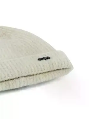 MASSIMO OSTI STUDIO Felted Logo-plaque Ribbed Beanie Hat