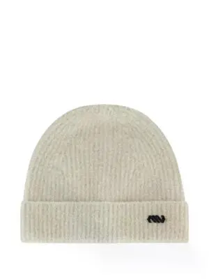 MASSIMO OSTI STUDIO Felted Logo-plaque Ribbed Beanie - Neutrals