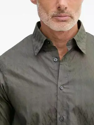 Armani Exchange Monogram-print Long-sleeve Shirt