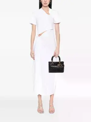 Dior 1997 Medium Lambskin Cannage Lady Satchel - Black