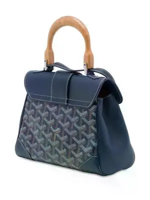 Goyard Structured Satchel With Wooden Top Handle