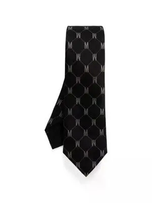 Moschino Monogram Silk Tie - Black