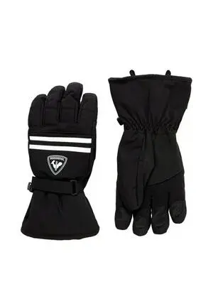 Rossignol Logo-patch Stripe-detail Ski Gloves - Black