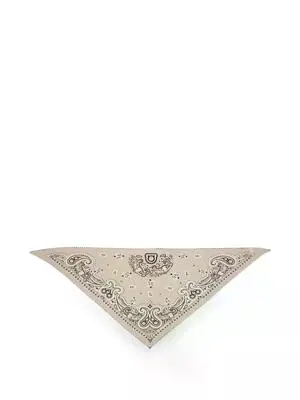FERRAGAMO Arabesque-print Triangle Scarf - Neutrals