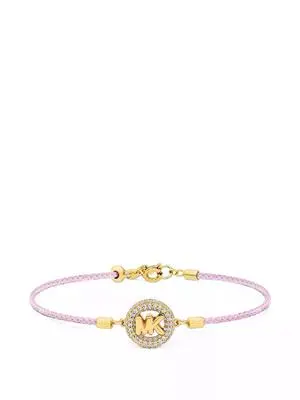 Michael Kors Logo Charm Bracelet With Inlaid Stones - Gold