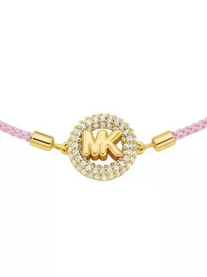 Michael Kors Logo Charm Bracelet With Inlaid Stones - Gold