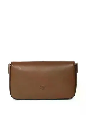 Pinko Love Birds Leather Shoulder Bag - Brown