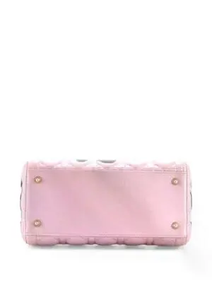 Dior Lady Bag Cannage Quilt Metallic Leather Satchel