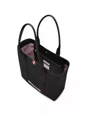 Thom Browne Vertical Tool Tote In Soft Pebble Grain Leather
