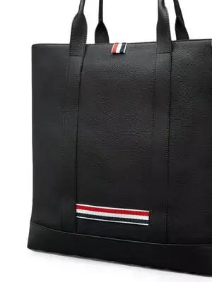 Thom Browne Vertical Tool Tote In Soft Pebble Grain Leather