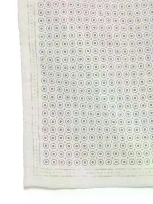 Eleventy Geometric-print Pocket Square - Neutrals