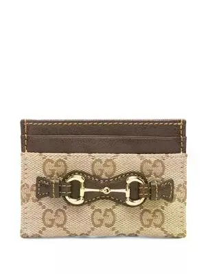 Gucci Horsebit Gg Supreme Card Holder - Neutrals