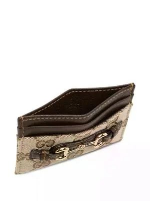Gucci Horsebit Gg Supreme Card Holder - Neutrals