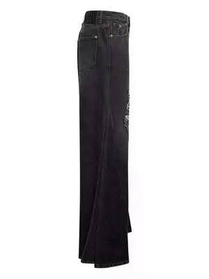 John Richmond Distressed Wide Leg Jeans