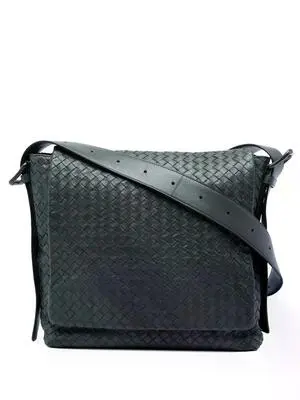 Bottega Veneta Nappa Intrecciato Messenger Bag - Grey