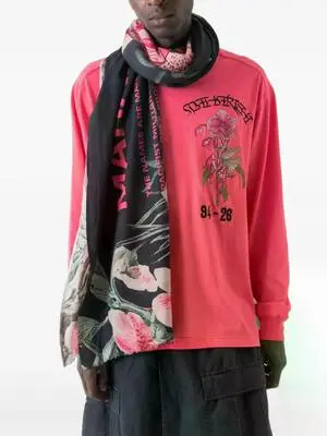 MAHARISHI Floral-print Fringed Scarf