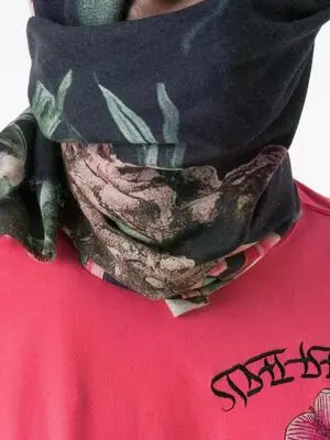 MAHARISHI Floral-print Fringed Scarf