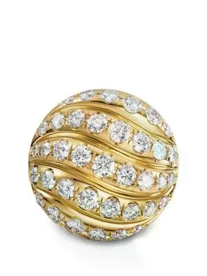 David Yurman Sculpted Cable Diamond Earrings In 18k Yellow