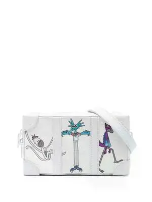 LOUIS VUITTON 2021 Monogram Taurillon Friends Soft Trunk Crossbody Bag - White