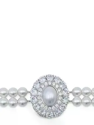 SELF-PORTRAIT Crystal-embellished Pearl Necklace