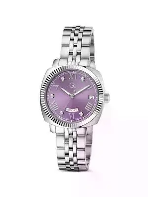 Guess Gc Round-face 34mm Watch - Purple
