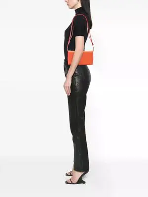 Loewe 2015 Linen Embossed Calfskin Vega Crossbody Bag - Orange