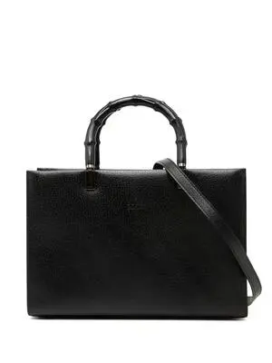 Gucci 20th Century Leather Cinghiale Bamboo Tote Satchel