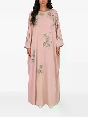 LOODYANA Embroidered Long Sleeve Maxi Kaftan Dress