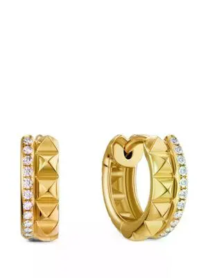 David Yurman 18k Yellow Diamond Hoop Earrings