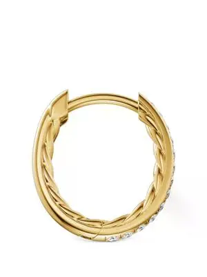 David Yurman 18k Yellow Diamond Pavé Hoop Earrings