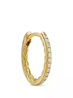 David Yurman 18k Yellow Diamond Pavé Hoop Earrings