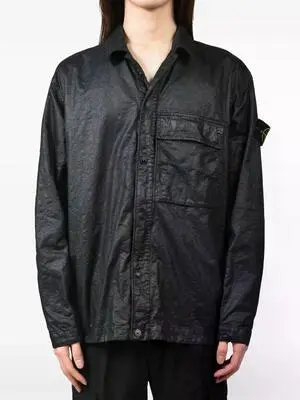 Stone Island Garment-dyed Snap-button Shirt