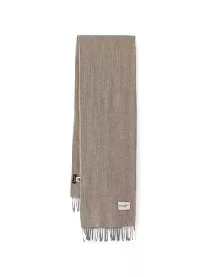 Marc O'polo Waffle-knit Fringed Wool Scarf
