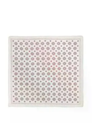Eleventy Geometric-print Pocket Square - Neutrals