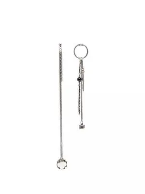 ANN DEMEULEMEESTER Asymmetric Curb Chain Drop Earrings