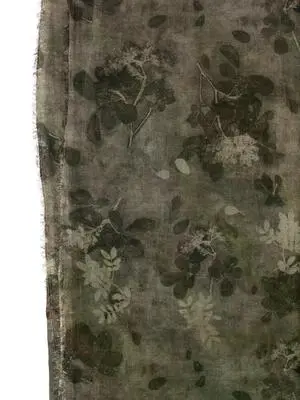 UMA WANG Floral-print Frayed Scarf