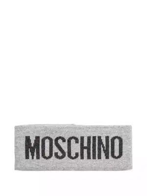 Moschino Intarsia Knitted Headband - Grey