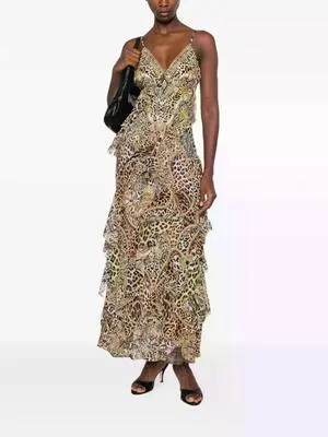 Camilla Ruffled Leopard-print Dress
