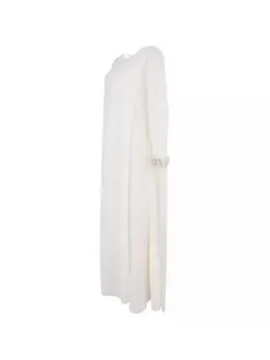 LOODYANA Embroidered Asymmetric Sleeve Maxi Dress