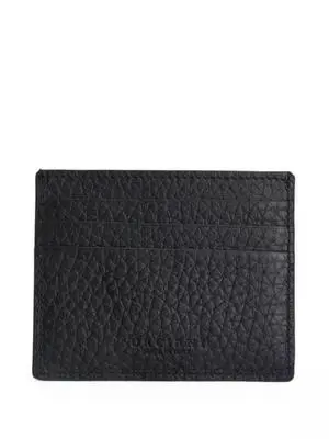 Orciani Logo-plaque Pebbled-leather Cardholder - Black