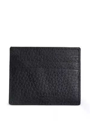 Orciani Logo-plaque Pebbled-leather Cardholder - Black