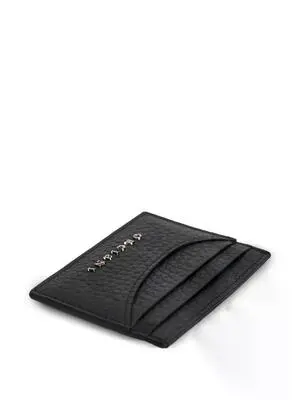 Orciani Logo-plaque Pebbled-leather Cardholder - Black