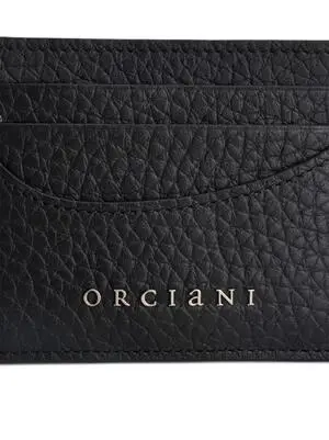 Orciani Logo-plaque Pebbled-leather Cardholder - Black