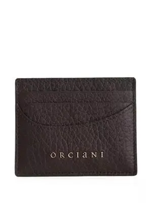 Orciani Logo-plaque Pebbled-leather Cardholder - Brown