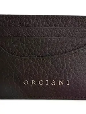 Orciani Logo-plaque Pebbled-leather Cardholder