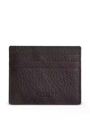 Orciani Logo-plaque Pebbled-leather Cardholder - Brown