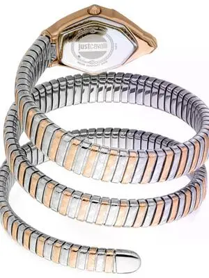 Just Cavalli Snake-shaped Watch With Crystal Embellishments