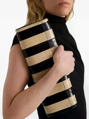 Proenza Schouler Hex Clutch In Striped Eel - Black