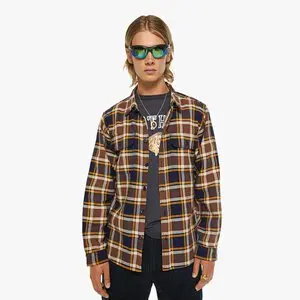 MOTHER The Freeze Plaid To Bone Shirt - Yellow